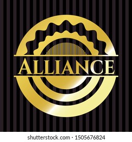 Alliance Gold Badge Emblem Vector Illustration Stock Vector (Royalty ...