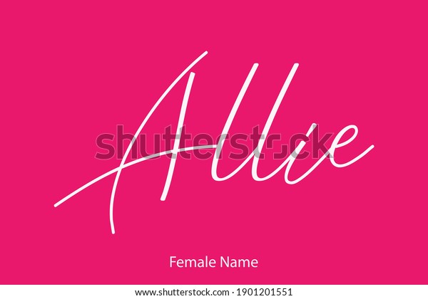 Allie Female Name Beautiful Cursive Typography: เวกเตอร์สต็อก (ปลอดค่า ...