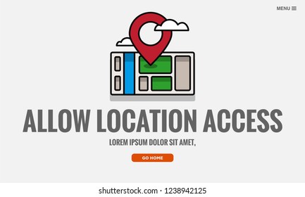 Allow Location Access Page Design Pin Stock Vector (Royalty Free ...