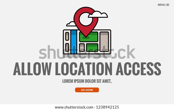 Allow Location Access Page Design Pin Stock Vector (Royalty Free ...