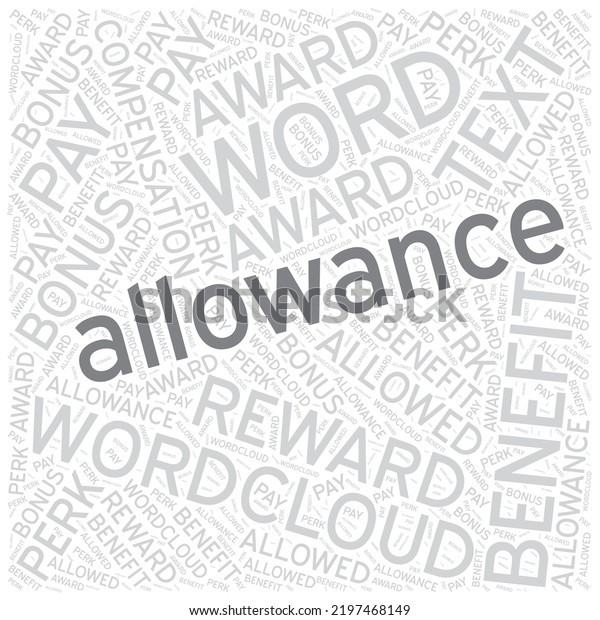 Allowance Word Cloud Art Detailed Vector Stock Vector (Royalty Free ...