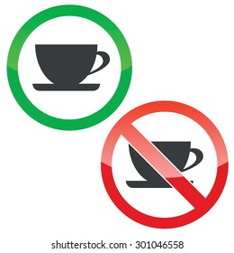 Coffee Cup Behind Red Forbidden Sign Stock Vector (Royalty Free) 1234143499