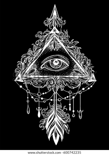 Allseeing Eye Symbol Mystical Science Alchemy Stock Vector (Royalty ...