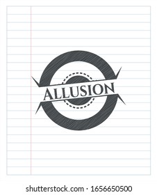 Allusion Emblem Pencil Effect Vector Illustration Stock Vector (Royalty ...