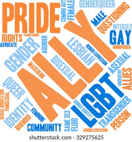Ally Lgbt Word Cloud On White Stock Vector (Royalty Free) 329275625 ...