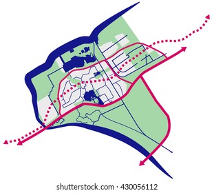Almere Flevoland Netherlands Vector Map Stock Vector (Royalty Free ...