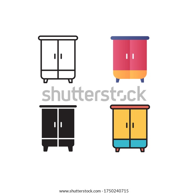 Almirah Icon Vector Different Style Design Stock Vector (Royalty Free ...