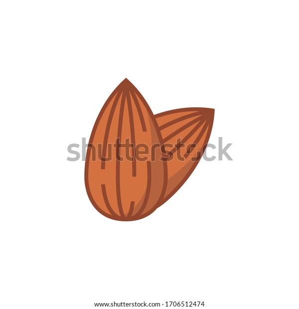 Almond Icon Design Isolated On White Stock Vector (Royalty Free ...