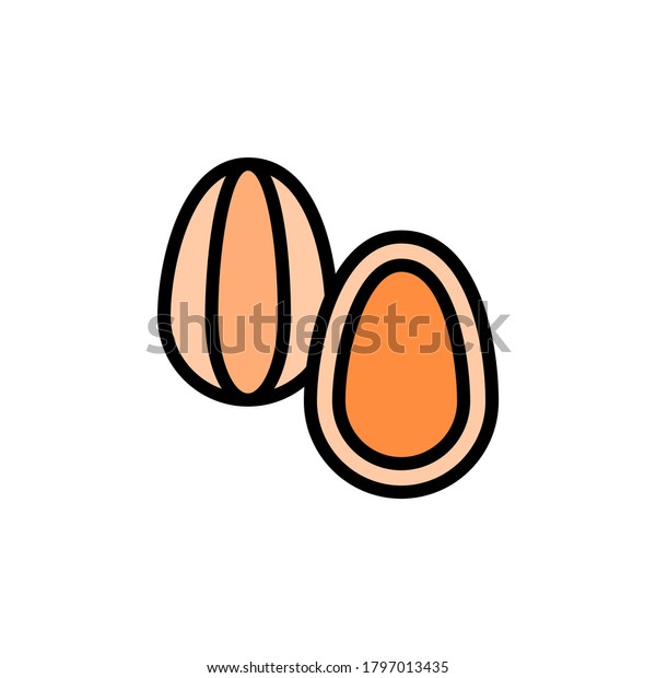 Almonds Icon Simple Color Outline Vector Stock Vector (Royalty Free ...