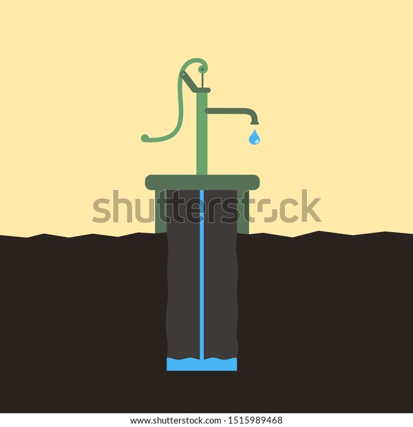 Almost Empty Water Well Low Water Stock Vector (Royalty Free ...