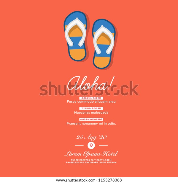 Aloha Party Invitation Design Event Flip Stock Vector (Royalty Free ...