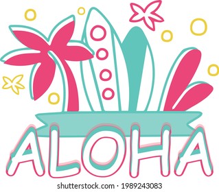 Aloha Vector Illustration Isolated On White Stock Vector (Royalty Free ...