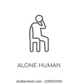 Alone Human Linear Icon Modern Outline Stock Vector (Royalty Free ...