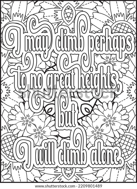 Alone Motivational Quotes Coloring Pages Design Stock Vector (Royalty ...