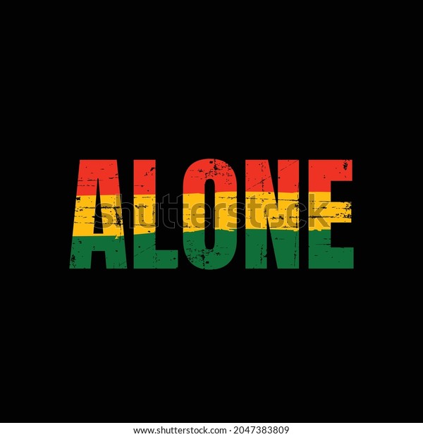 Alone Typeface T Shirt Design Vector Stock Vector (Royalty Free ...