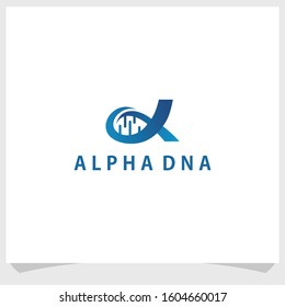 Alpha Dna Logo Design Vector Medical Stock Vector (Royalty Free ...