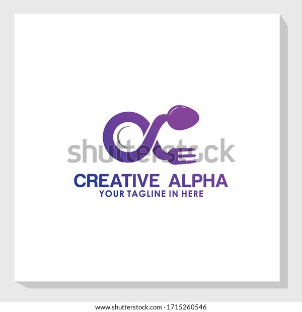 Alpha Food Logo Template Design Vector Stock Vector (Royalty Free ...