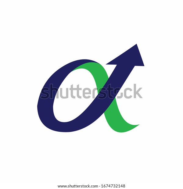 Logo Alpha avec éléments de flèche : image vectorielle de stock (libre ...