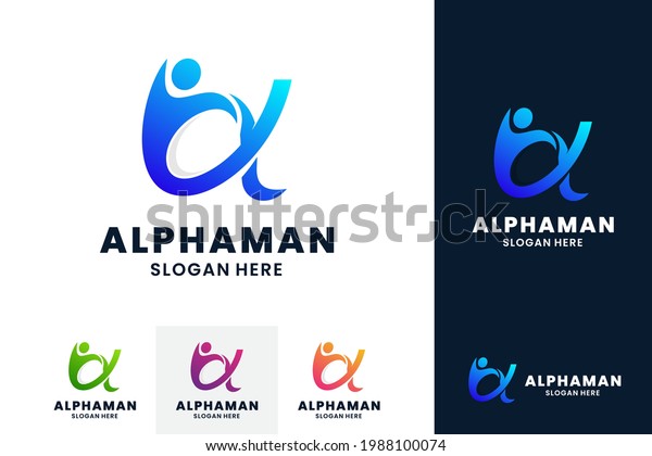 Alpha Logo Human Vector Illustration Creative Stock Vector (Royalty ...