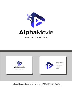 Alpha Movie Logo Stock Vector (Royalty Free) 1258030765