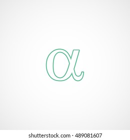 Alpha Symbol Green Line Icon On Stock Vector (Royalty Free) 489081607 ...