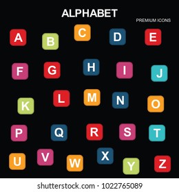 Alphabet Abc Icon Set Stock Vector (Royalty Free) 1020820060