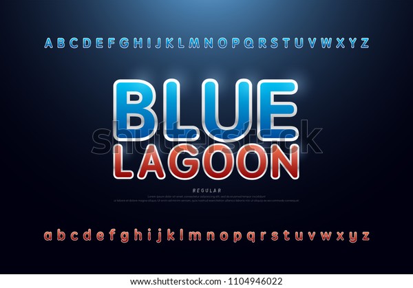 Alphabet Blue Red Silver Metallic Effect Stock Vector (Royalty Free ...
