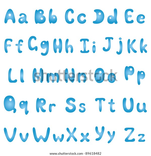 Alphabet Blue Uppercase Lowercase Letters On Stock Vector (Royalty Free ...