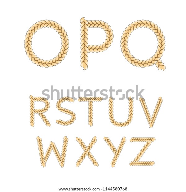 Alphabet Braids Letters O Z Isolated Stock Vector (Royalty Free ...