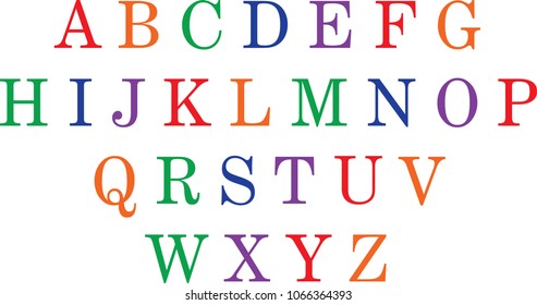 Colorful English Alphabet Hand Lettering Alphabet Stock Vector (Royalty ...