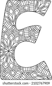 Alphabet Coloring Book Letter E Stock Vector (Royalty Free) 2102767909 ...