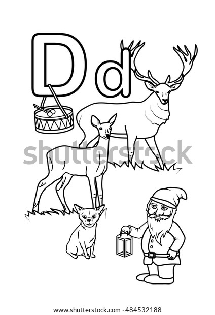 Alphabet Coloring Page D Stock Vector (Royalty Free) 484532188 ...