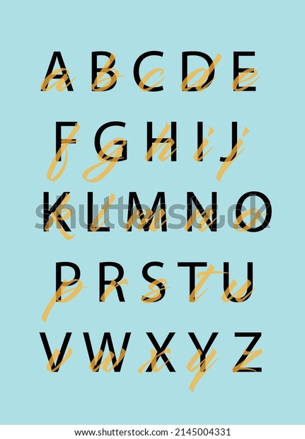 Alphabet Combination Uppercase Lowercase Letters Letter Stock Vector ...