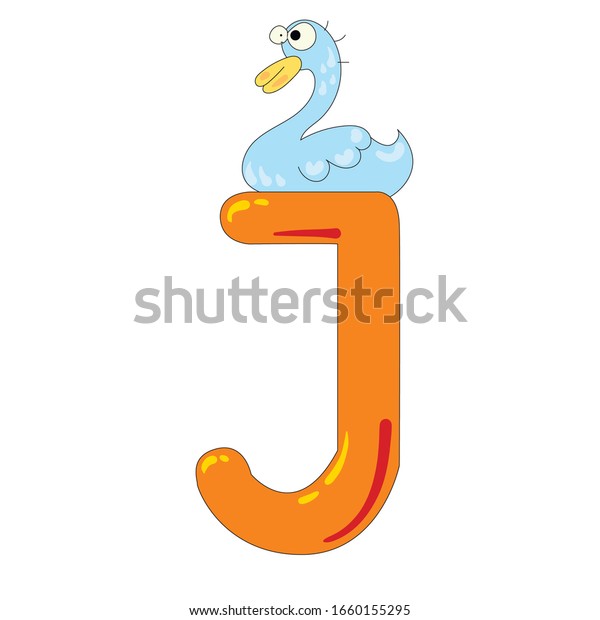 Alphabet Element Orange Letter J On Stock Vector (Royalty Free ...