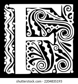 Alphabet F Calligraphy Modern Creative Illustration Stock Vector ...