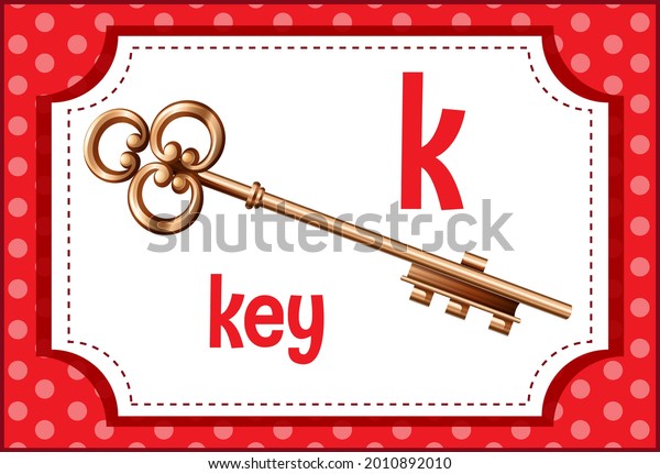 Alphabet Flashcard Letter K Key Illustration Stock Vector (Royalty Free ...