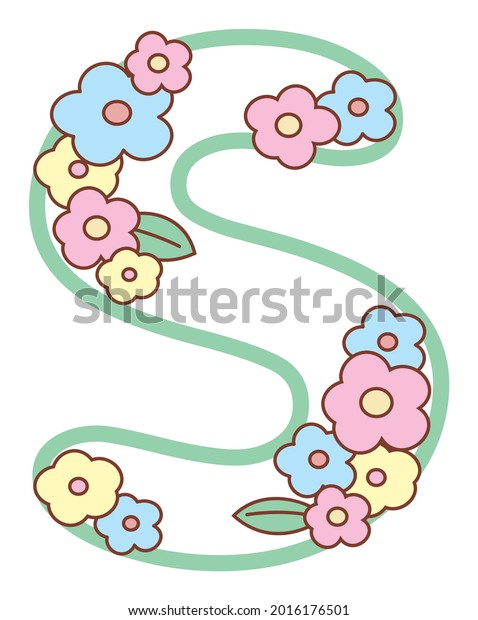 Alphabet Flowers Letter S Stock Vector (Royalty Free) 2016176501 ...