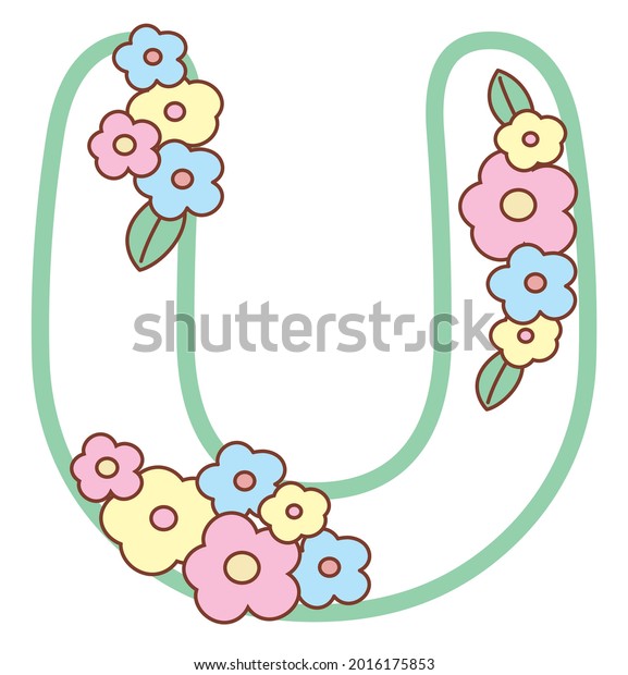 Alphabet Flowers Letter U Stock Vector (Royalty Free) 2016175853 ...