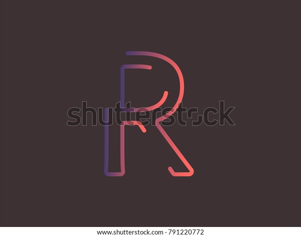 Alphabet font letter R vector, Modern dynamic flat design with ...
