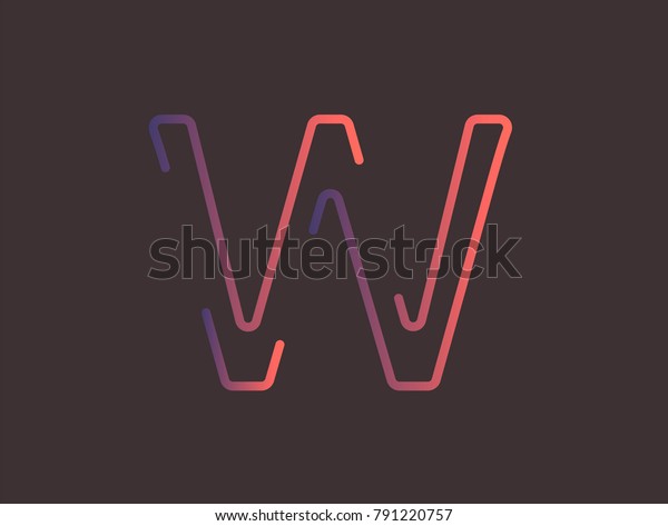 Alphabet Font Letter W Vector Modern Stock Vector (Royalty Free ...