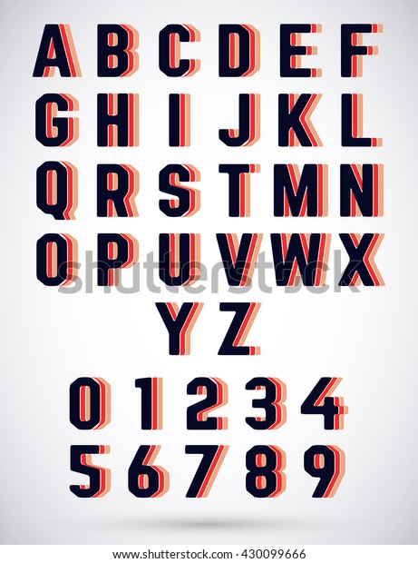 Alphabet Font Template Letters Numbers Vector Stock Vector (Royalty ...