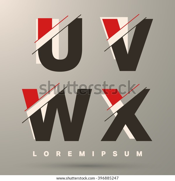Alphabet Font Template Set Letters U Stock Vector (Royalty Free ...