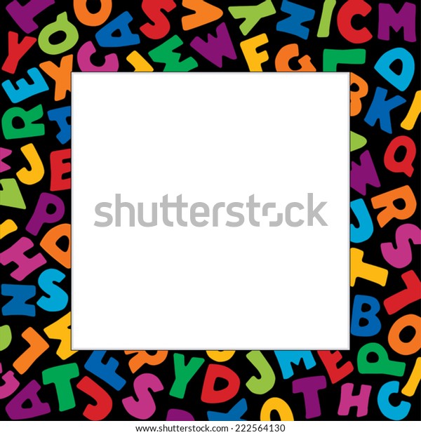 Alphabet Frame Square Multicolor Letter Border Stock Vector (Royalty ...