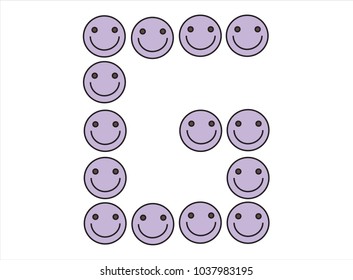 Alphabet G Smile Vector Font Stock Vector (Royalty Free) 1037983195 ...
