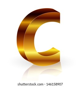 Gold Font Bevel Letter C Vector: vector de stock (libre de regalías ...