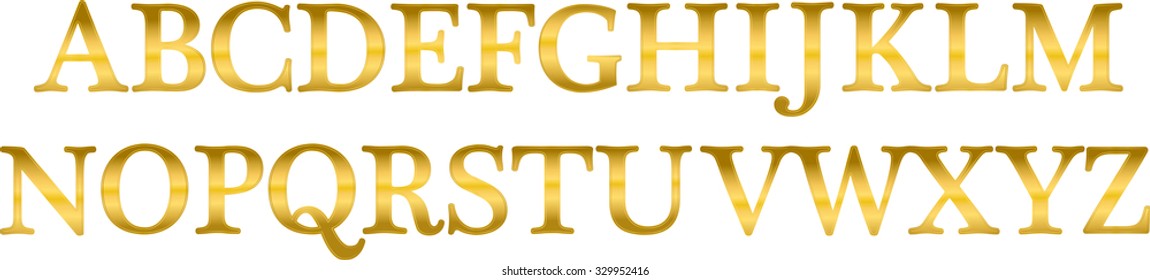 Alphabet Gold Letters Vector Stock Vector (Royalty Free) 329952416 ...