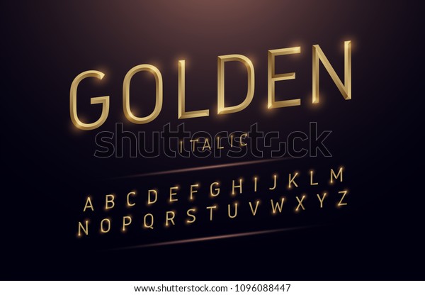 Alphabet Gold Metallic Effect Designs Exclusive Stock Vector (Royalty ...