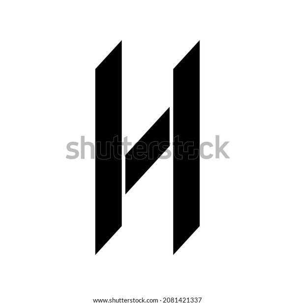 Alphabet H Pointed Ends Stock Vector (Royalty Free) 2081421337 ...