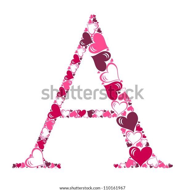Alphabet Hearts Vector Illustration Stock Vector (Royalty Free) 110161967