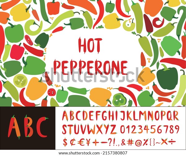 Letra Alphabet Hot pepper, ilustración vectorial.: vector de stock ...